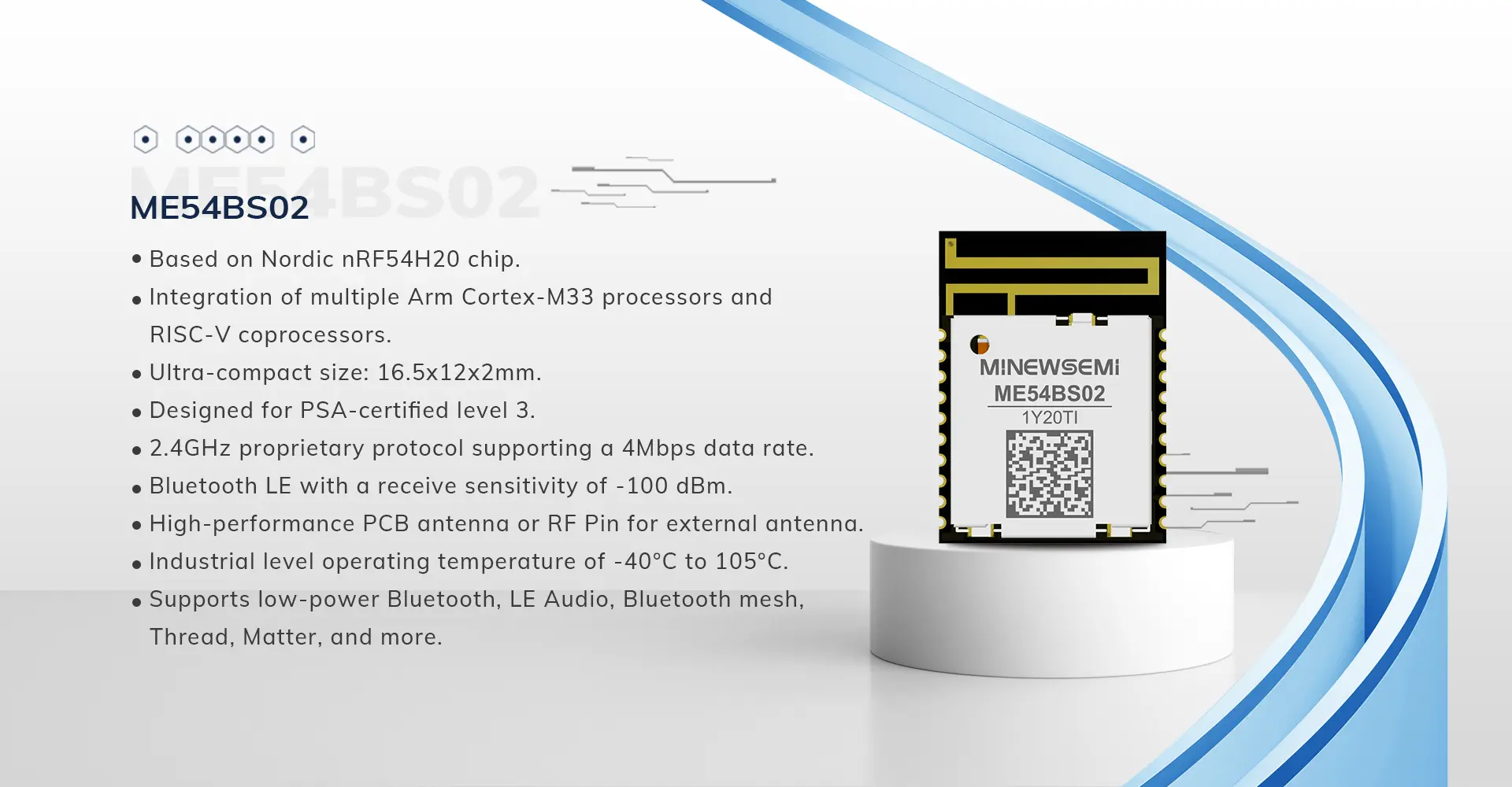 nRF54H20-ME54BS02 Bluetooth 6.0 LE Module