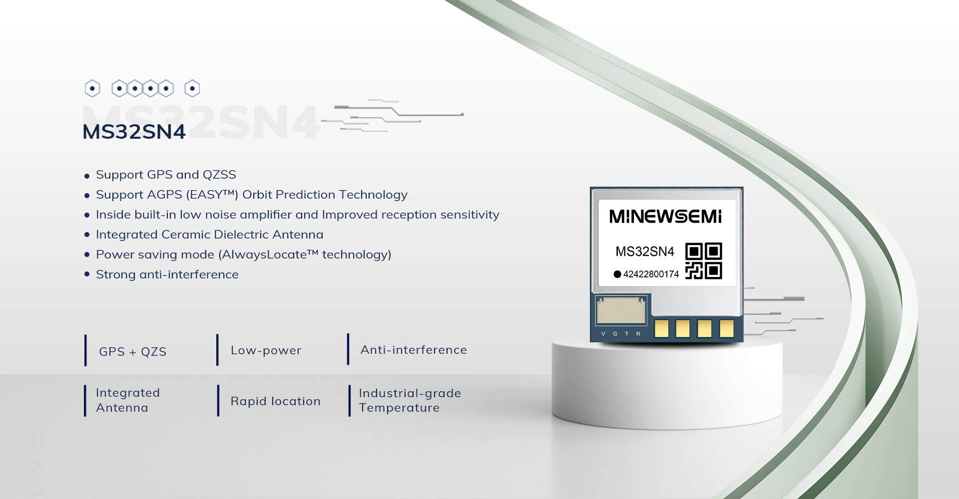 Low Power Support GPS/QZSS Antenna Integrated GNSS Module MS32SN4 ...