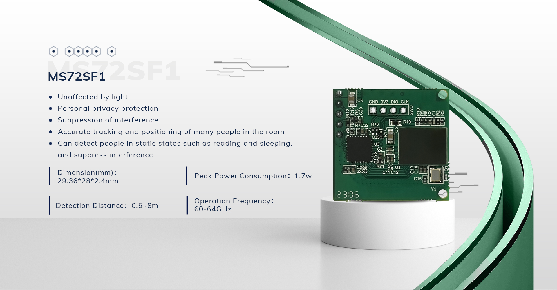 MS72SF1 60GHz Millimeter-Wave Radar Module for High-Precision Sensing